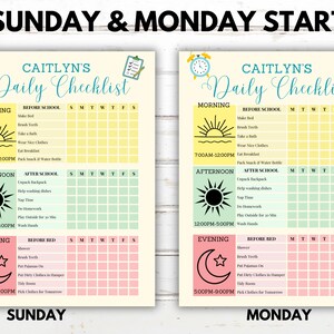 Editable Kids Daily Checklist, Kids Chore Chart, Kids Routine Chart ...
