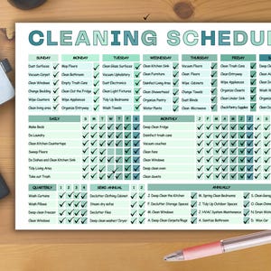 Editable Cleaning Schedule for ADHD: Printable Home Chore Chart, Canva ...