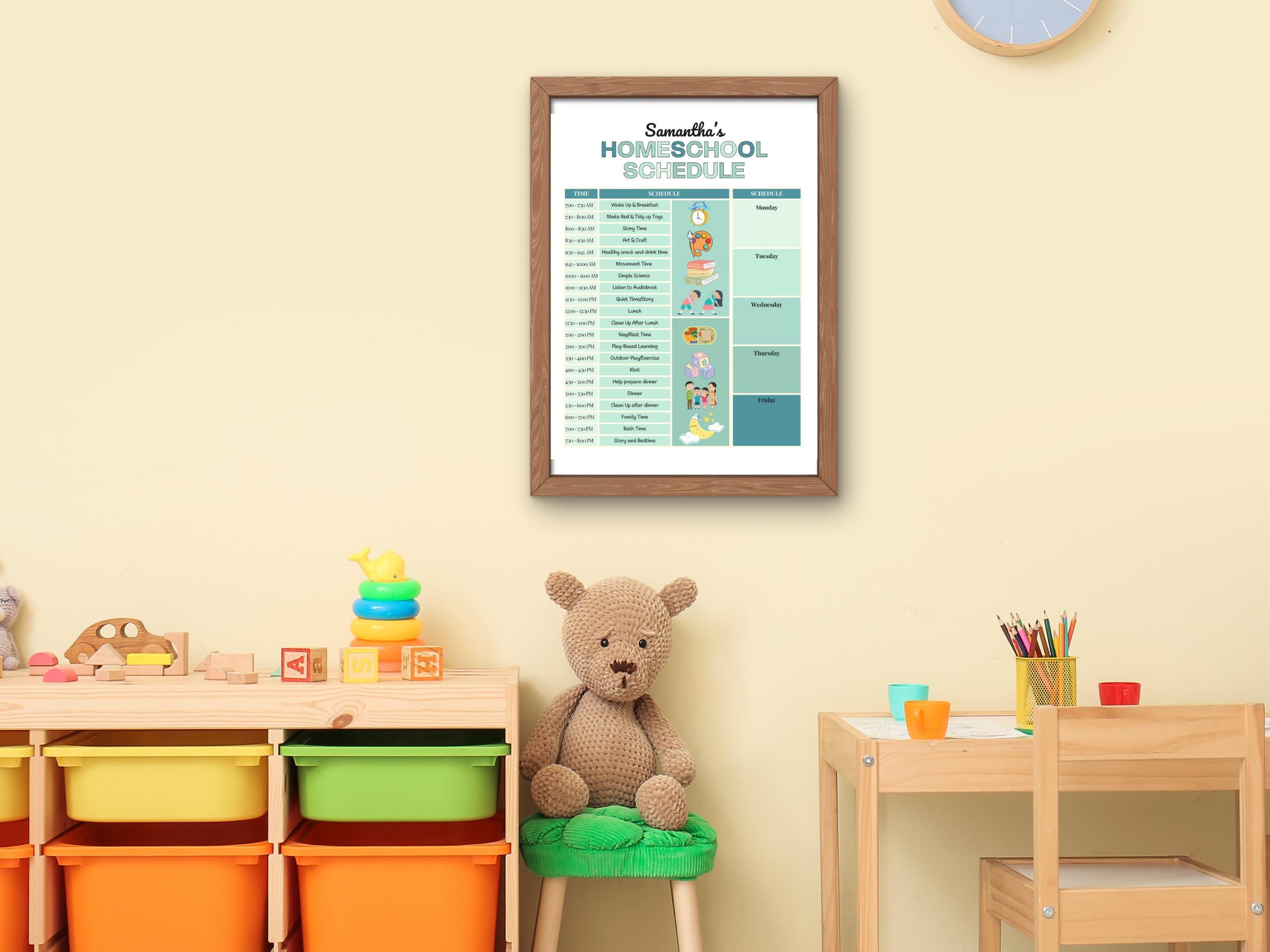 Kids Homeschool Schedule: Time Block Planner (canva Editable, PDF) - Etsy
