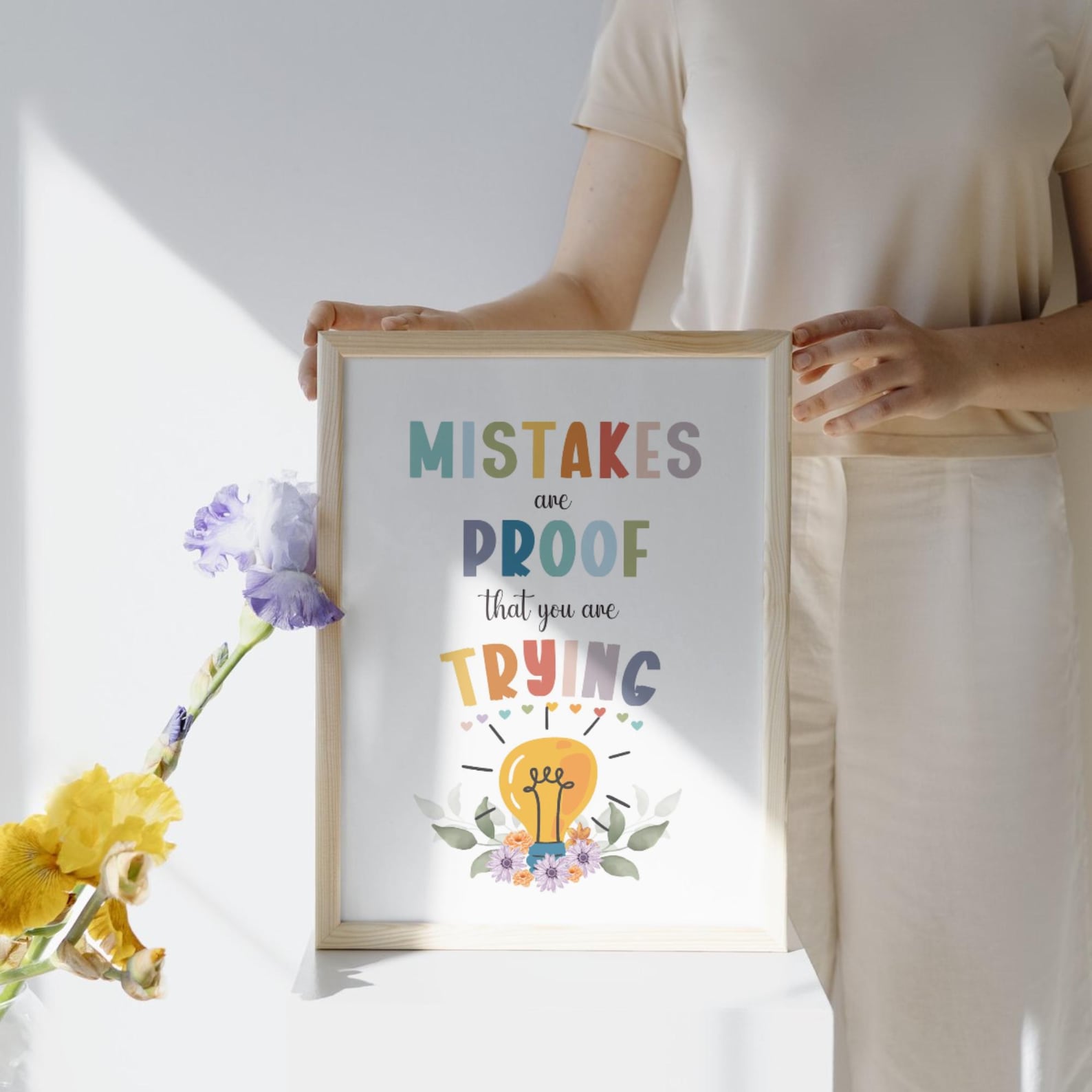 Printable Mistakes Are Proof You Are Trying Poster, Growth Mindset ...