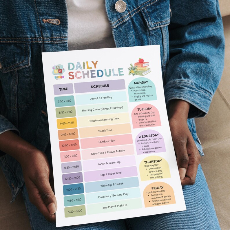 Editable Daily Daycareschedule, Childcare Planner, Preschool, In-home ...