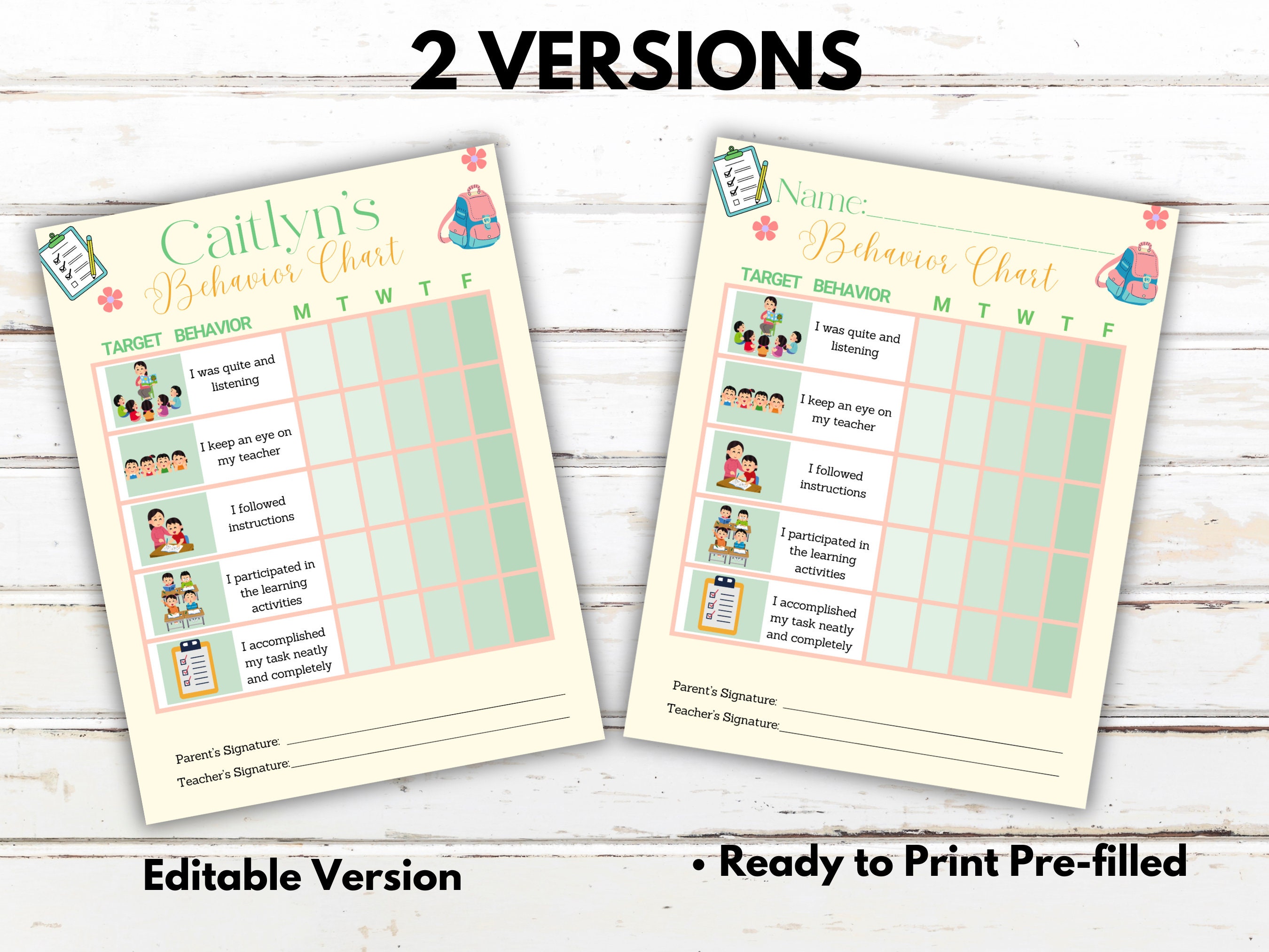 Visual Behavior Chart, Homeschool Behavior Chart for Kids, Kids ...