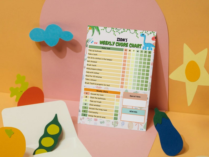 Kids Task Chart Printable Kids Chore Chart Editable Chore Chart for ...