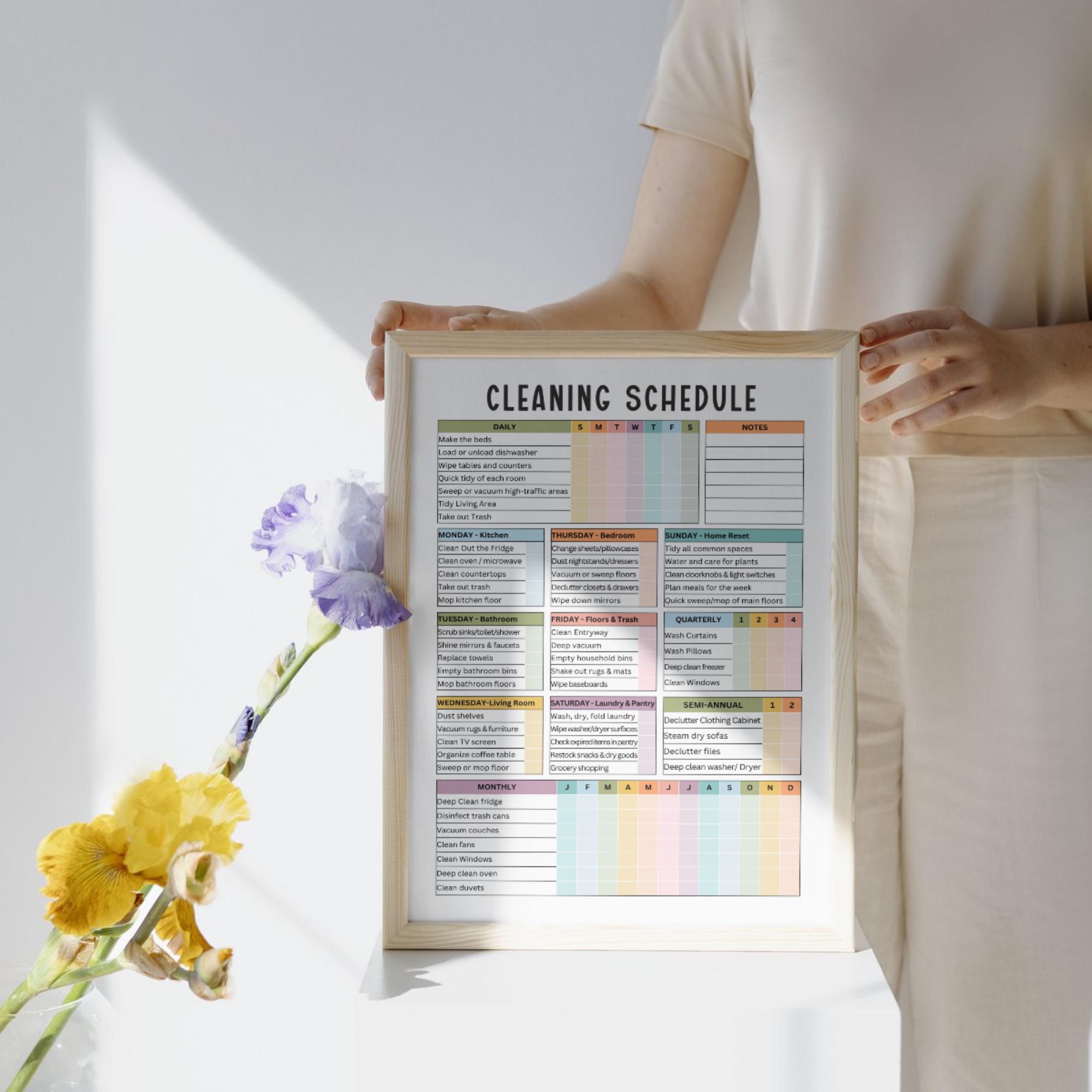 Editable Cleaning Schedule, Household Chore Chart, ADHD Cleaning ...