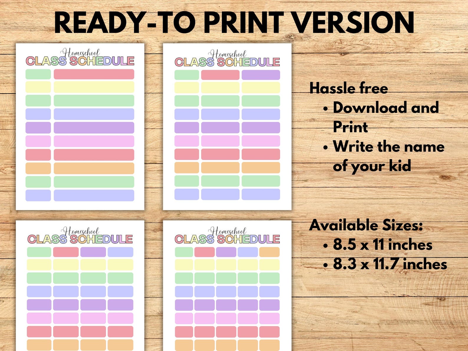 Editable Homeschool Schedule for Multiple Kids, Homeschool Checklist ...