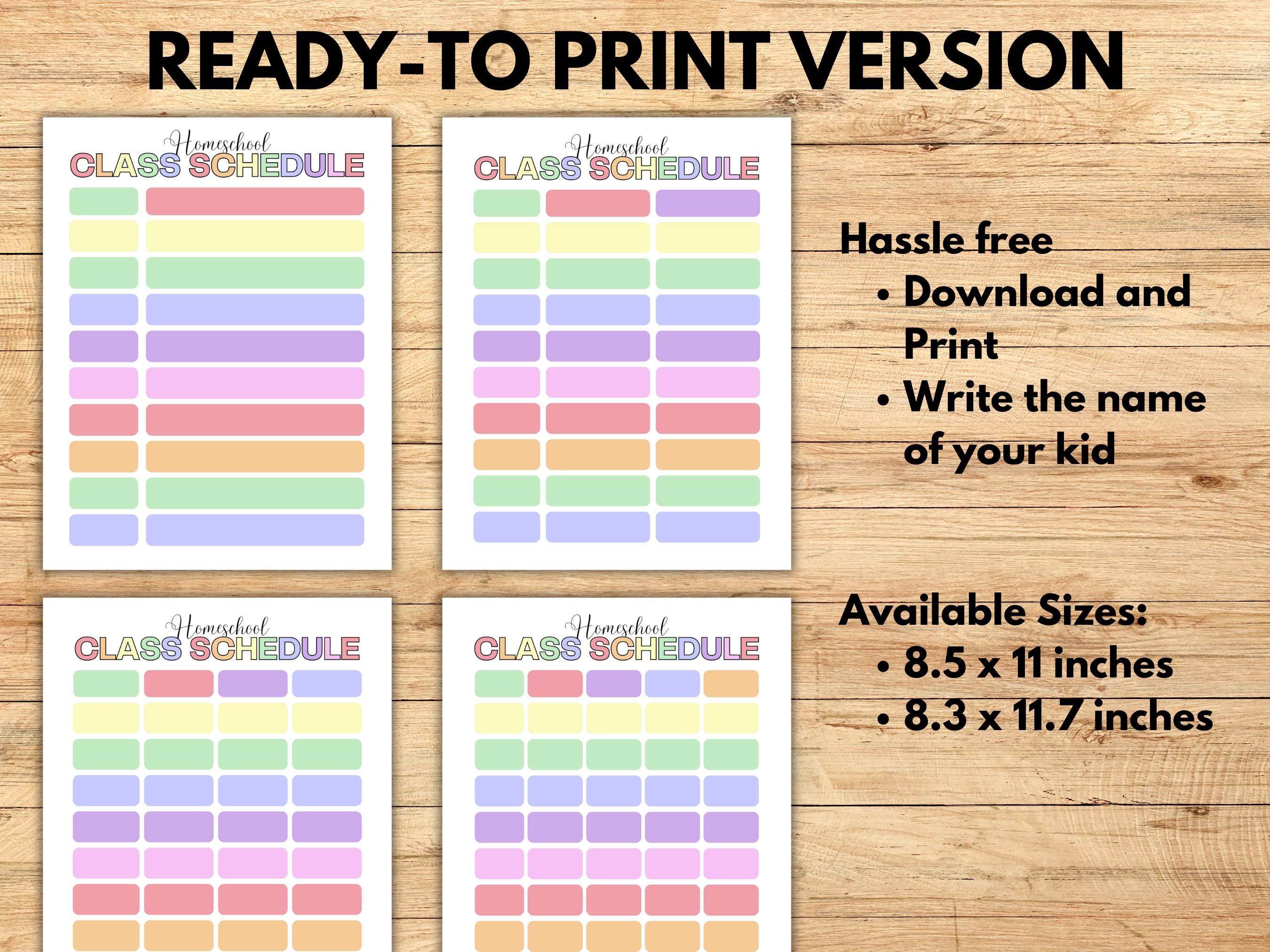 Editable Homeschool Schedule for Multiple Kids, Homeschool Checklist ...