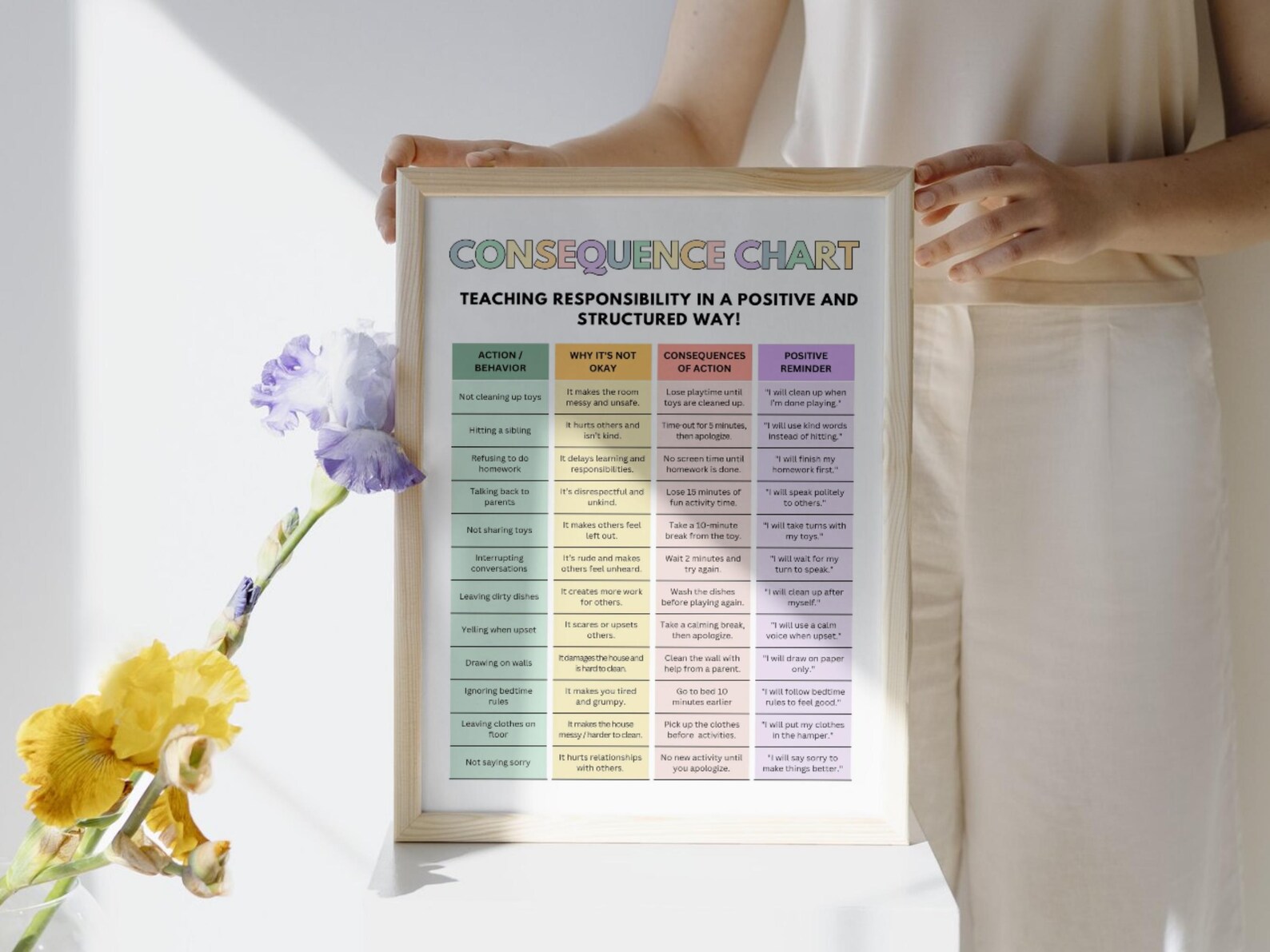 Editable Kids Behavior Consequence Chart, Action Consequence Chart ...