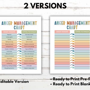 Kids Anger Management Chart, Coping Skills, Kids Behavior Management ...