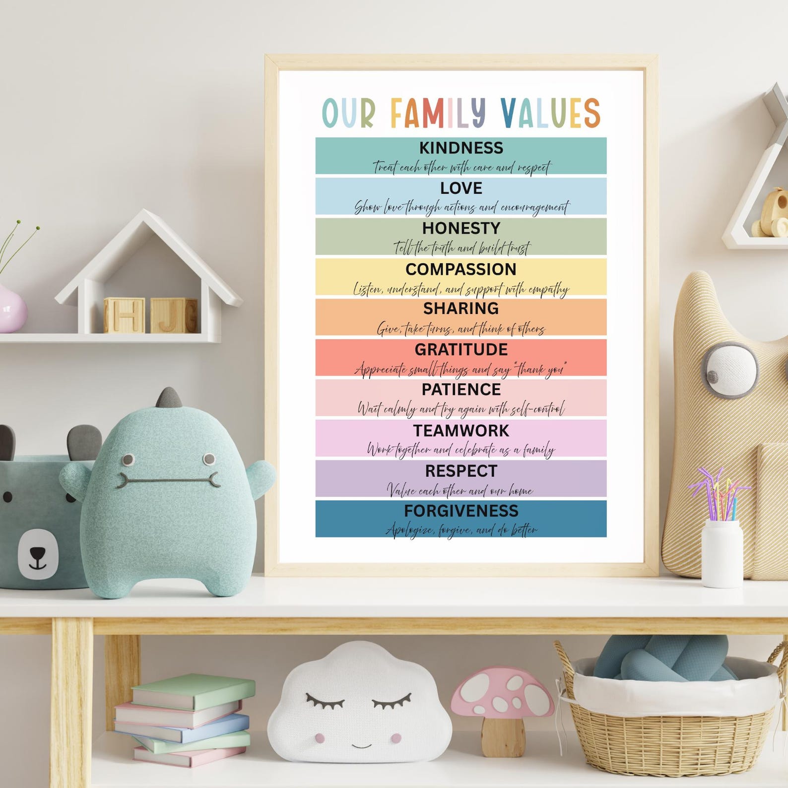 Printable Family Values Poster, Family House Rules Poster, Family ...