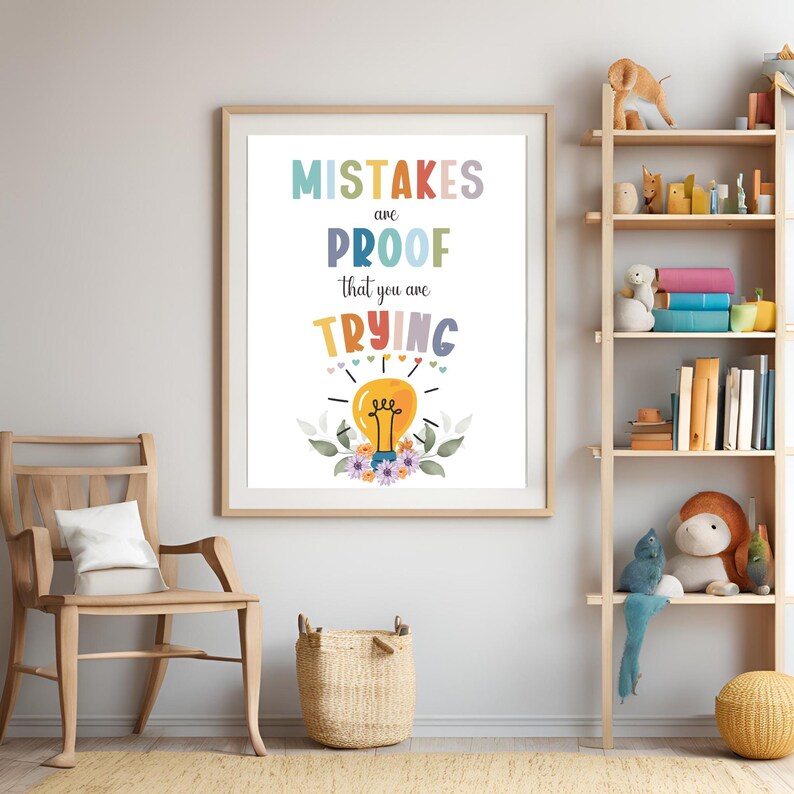 Printable Mistakes Are Proof You Are Trying Poster, Growth Mindset ...