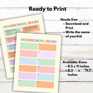Homeschool Rules, Classroom Behavior Agreement for Kids, Homeschool ...