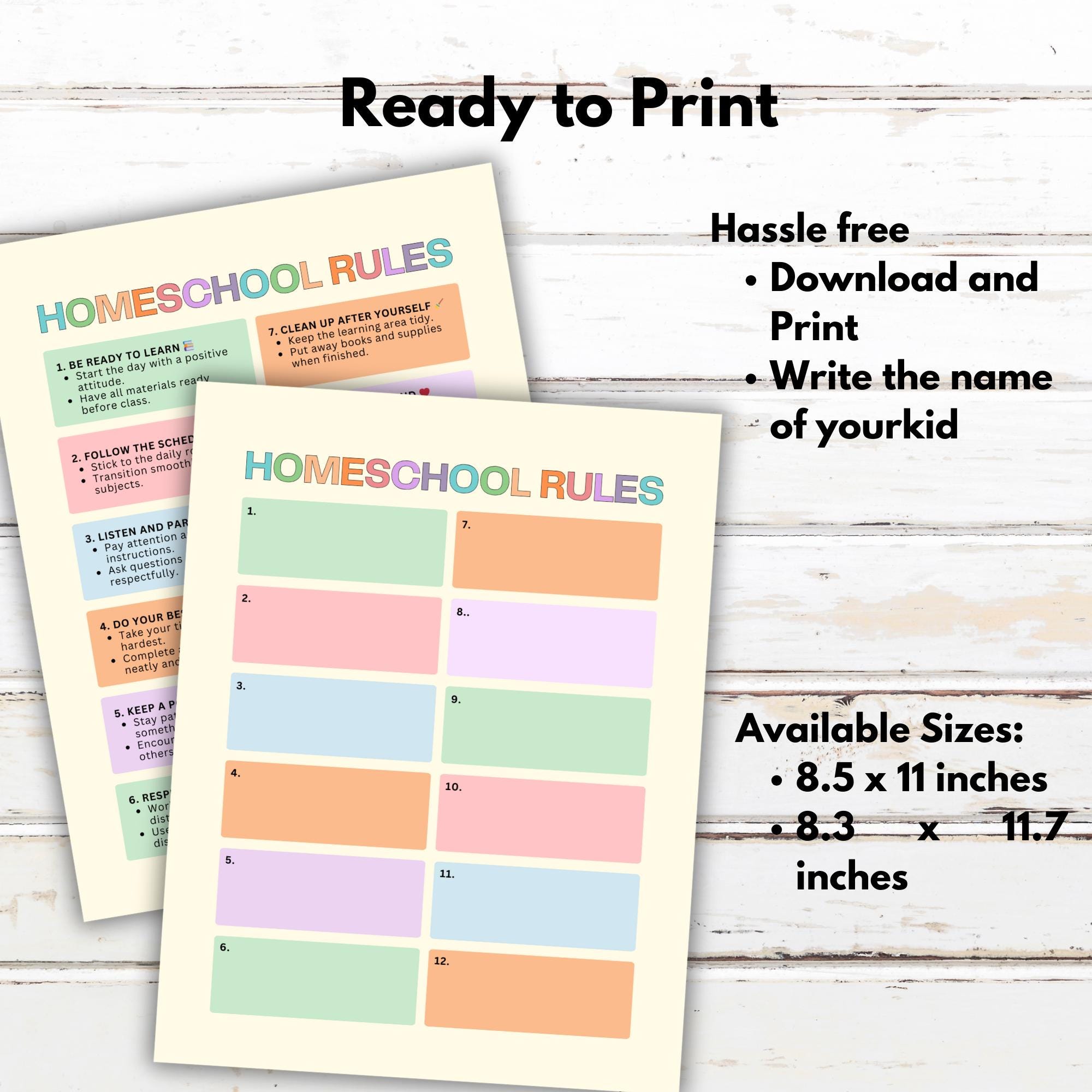 Homeschool Rules, Classroom Behavior Agreement for Kids, Homeschool ...