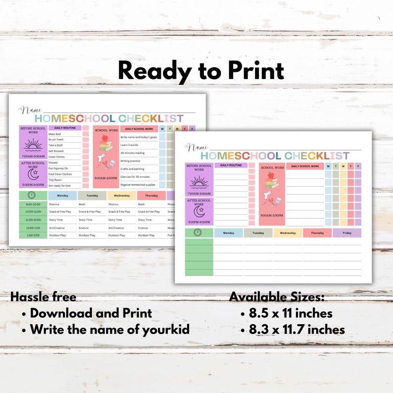 Editable Homeschool Checklist, Homeschool Schedule, Homeschool Planner ...
