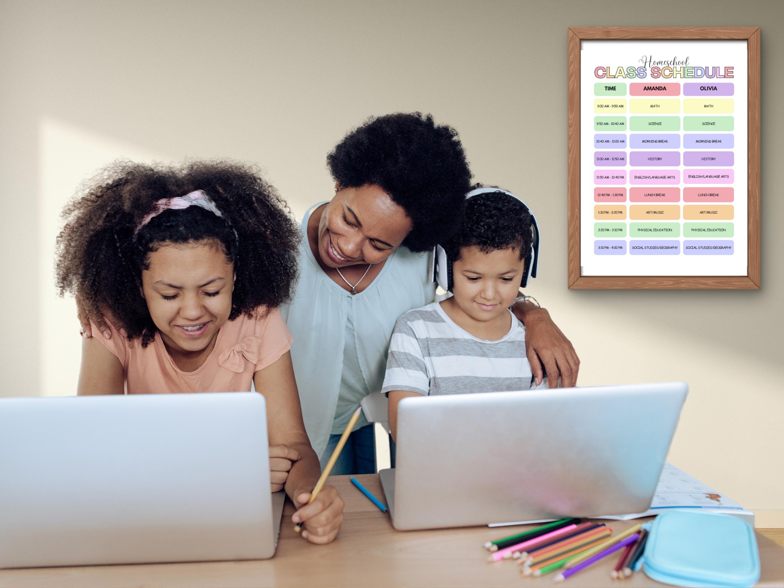 Editable Homeschool Schedule: Multiple Kids Planner (canva Template ...