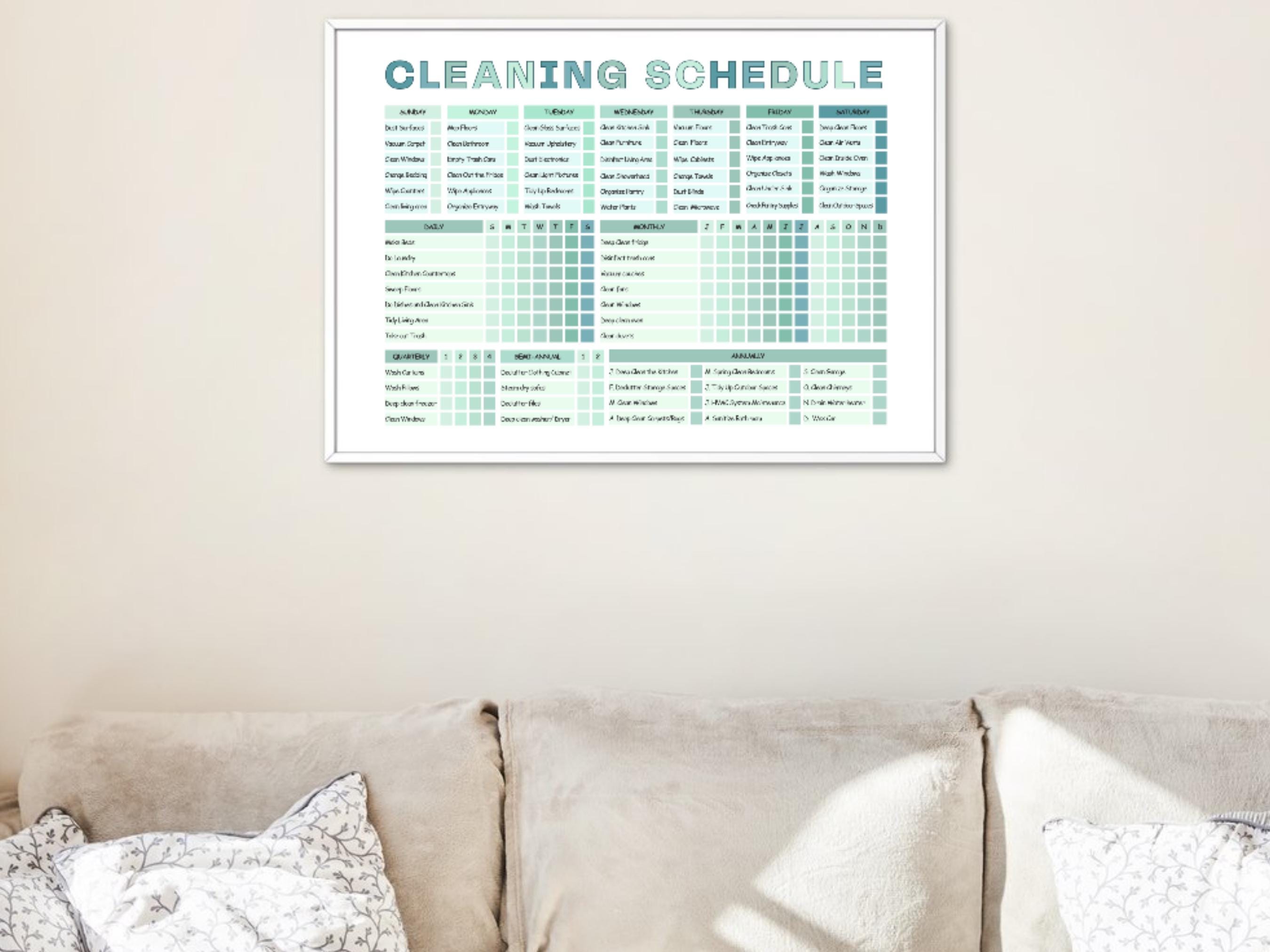 Editable Cleaning Schedule for ADHD: Printable Home Chore Chart, Canva ...