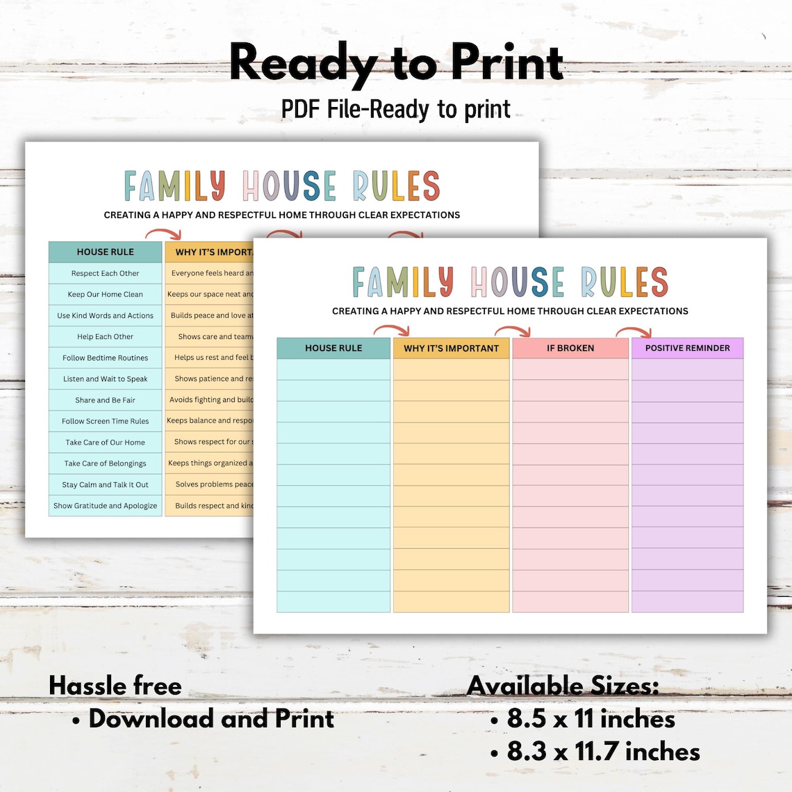 Family House Rules Chart, Behavior Consequence, Behavior Management ...