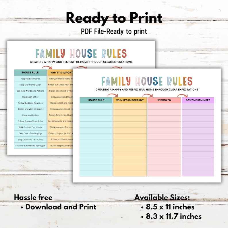 Family House Rules Chart, Behavior Consequence, Behavior Management ...