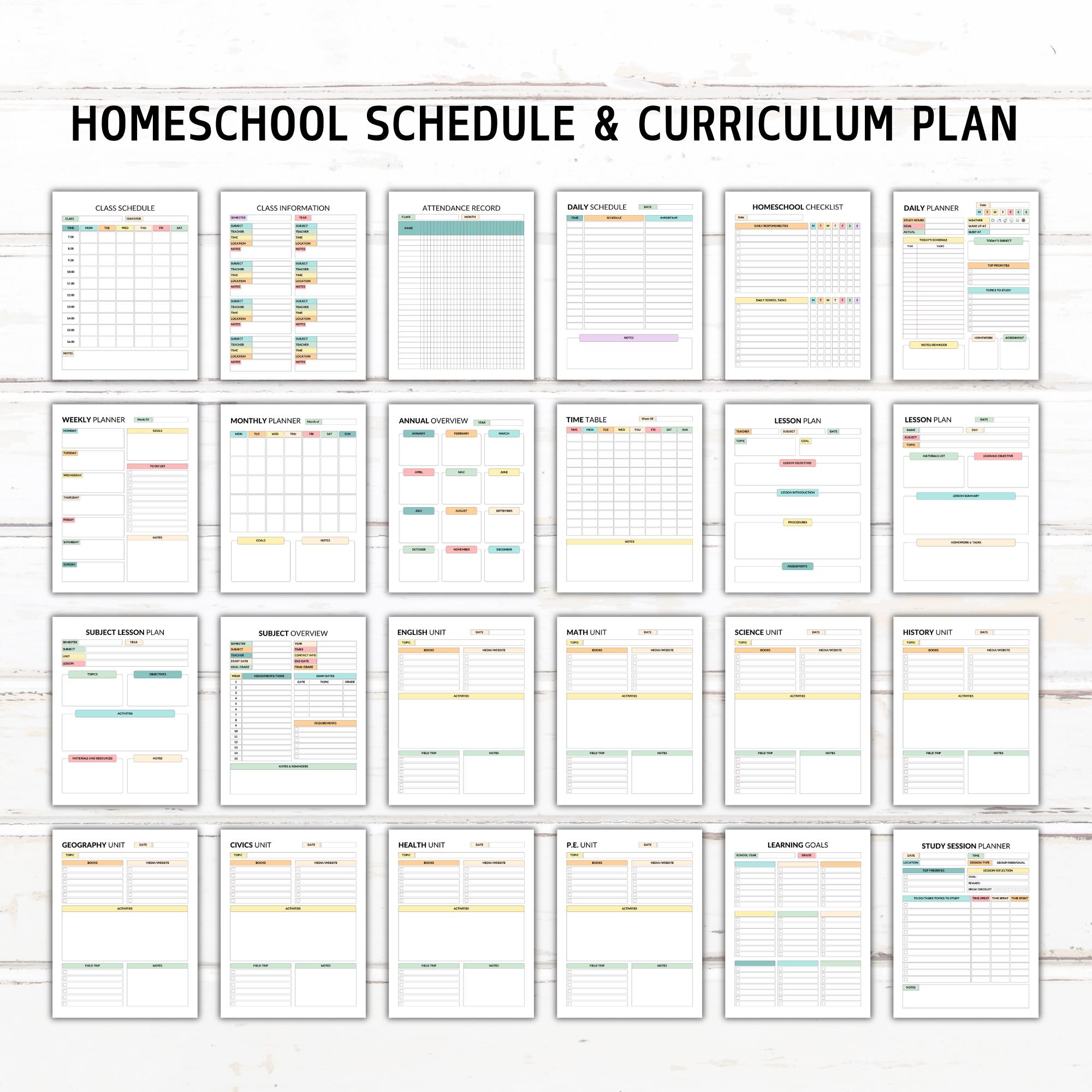 Editable Homeschool Planner 2026-2027, Printable Teacher Homeschool ...