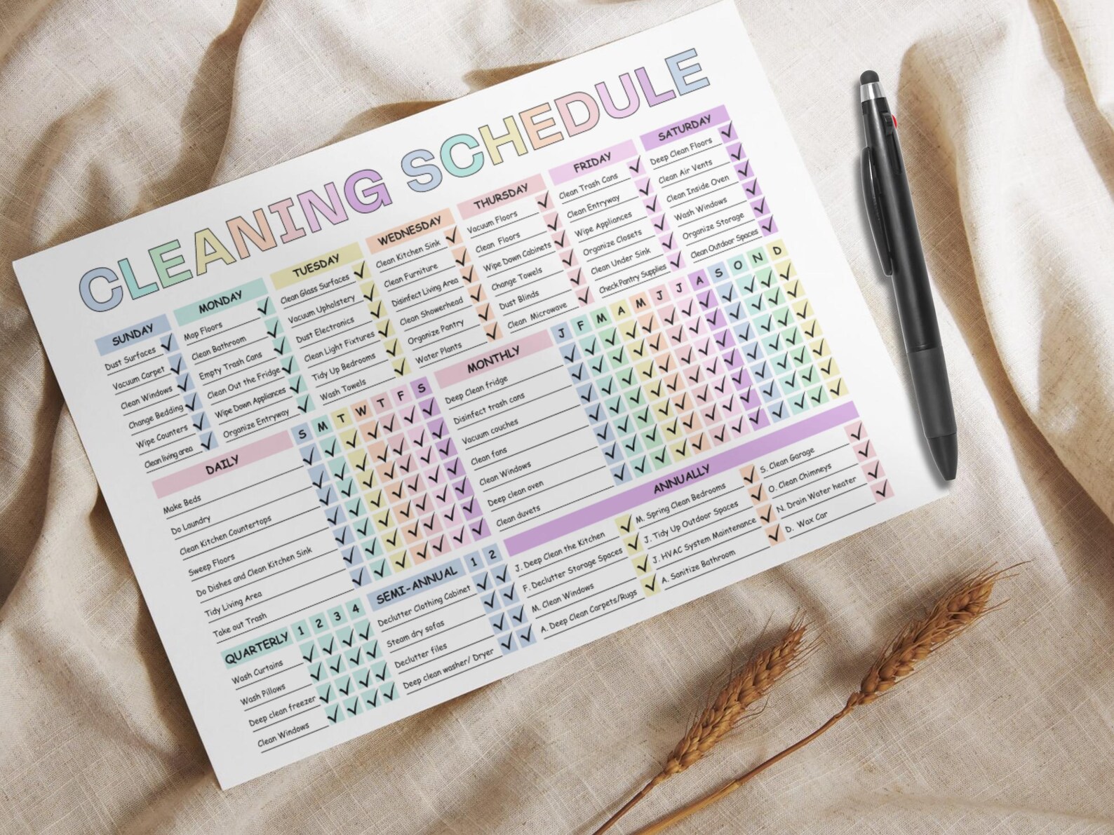 Editable ADHD Cleaning Schedule: Printable Checklist & Planner (canva ...