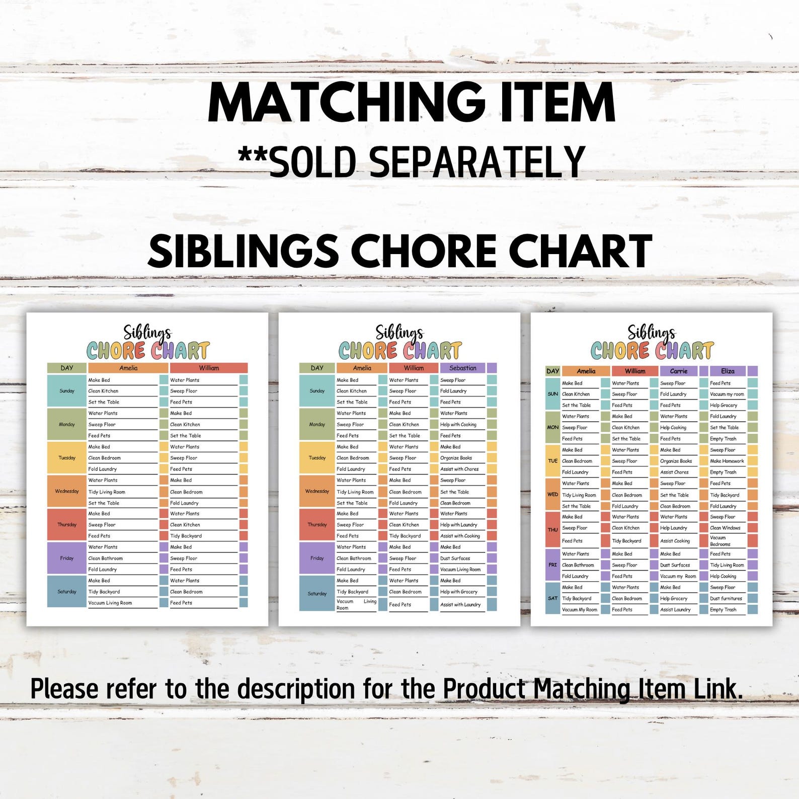 Editable Sibling Chore Checklist, Sibling Accountability, Kids ...