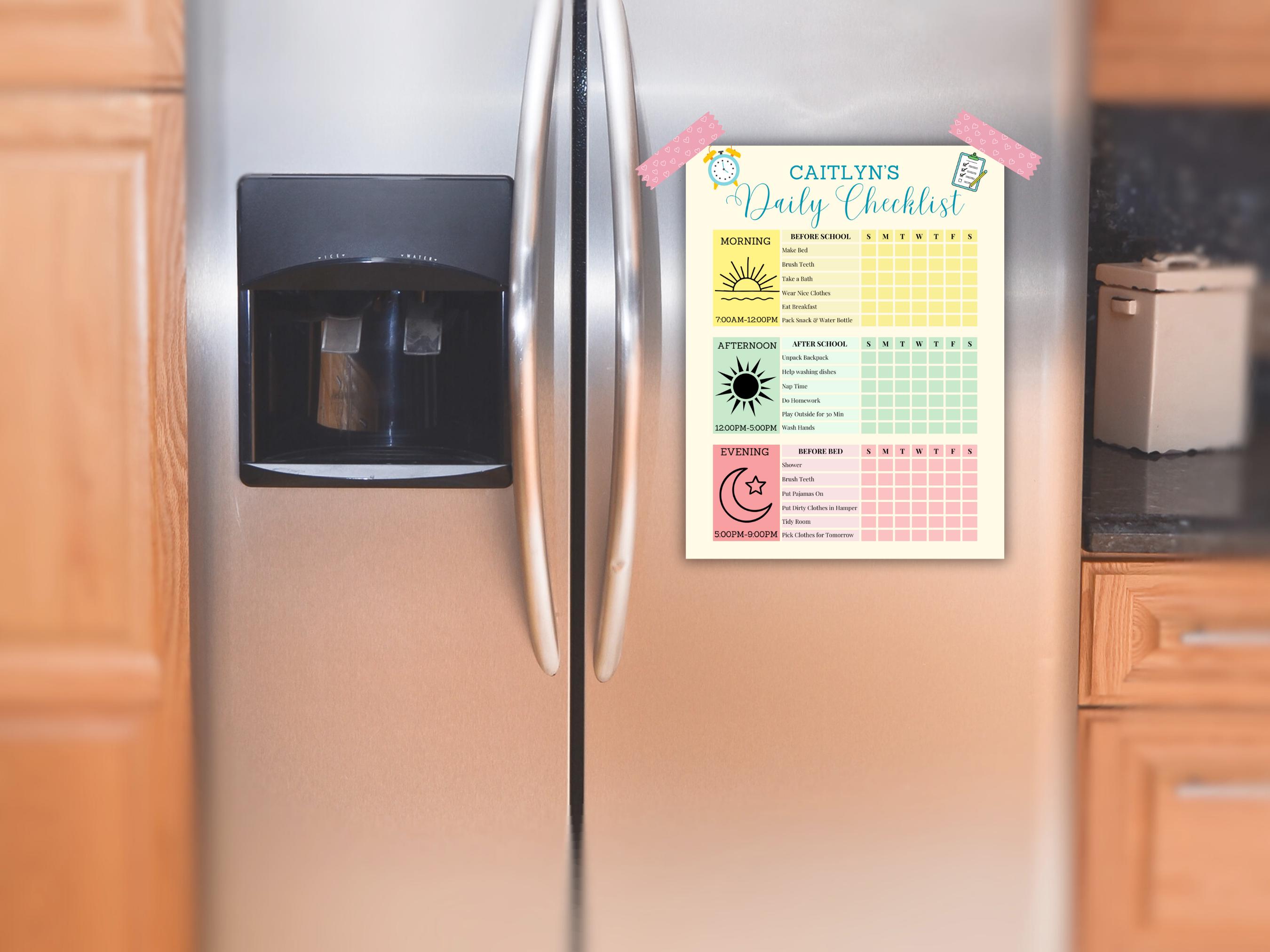 Editable Kids Daily Checklist: School Routine Chart (digital Download ...