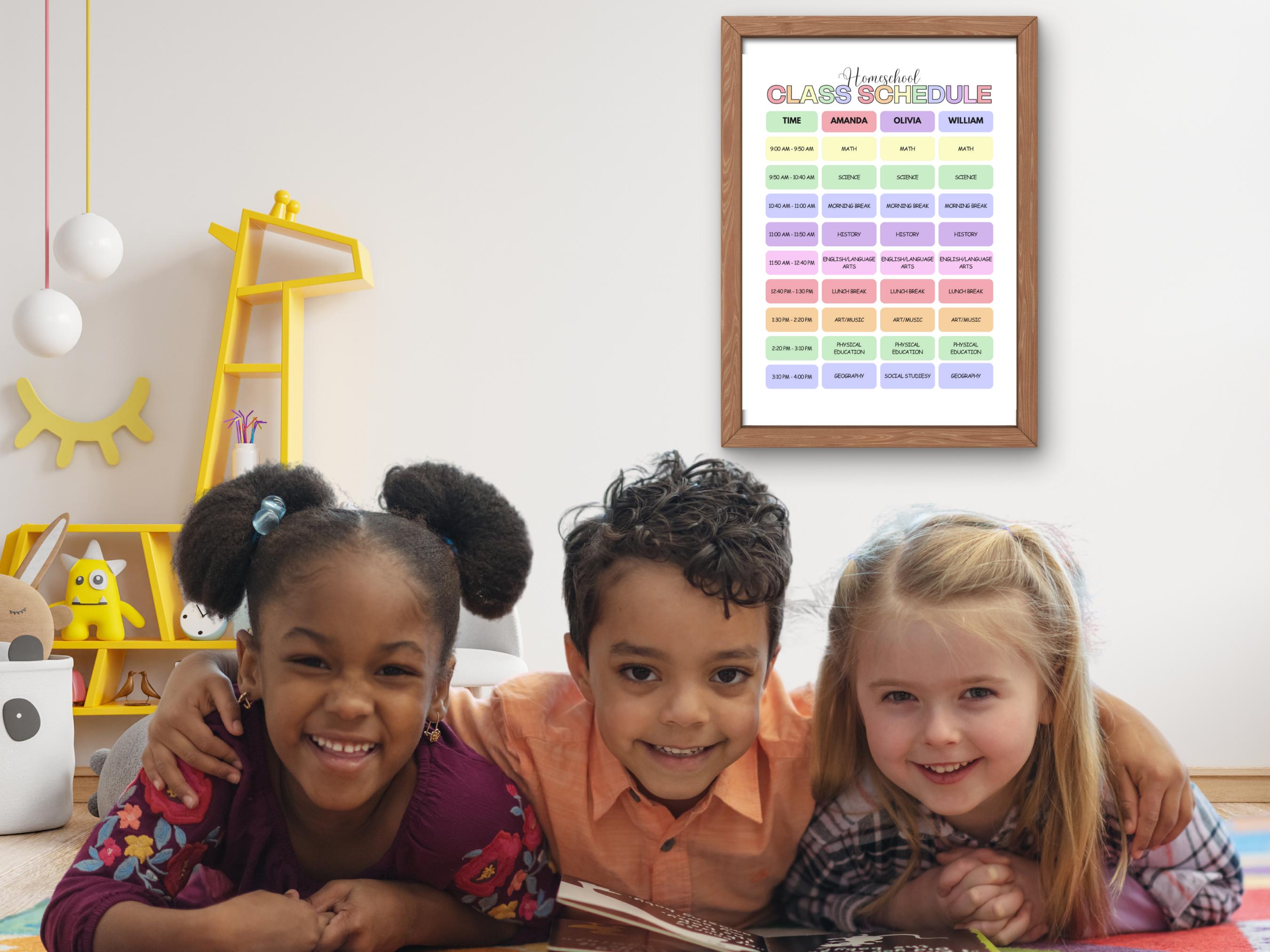 Editable Homeschool Schedule: Multiple Kids Planner (canva Template ...