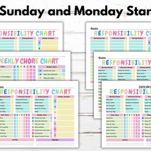 Responsibility Chart, Chore Chart for Kids, Chore Checklist, Routine ...