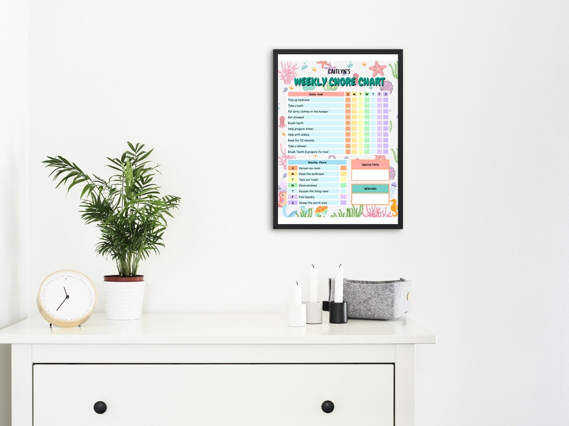 Kids Task Chart Task Chart Chore Chart Printable Editable Chore Chart ...