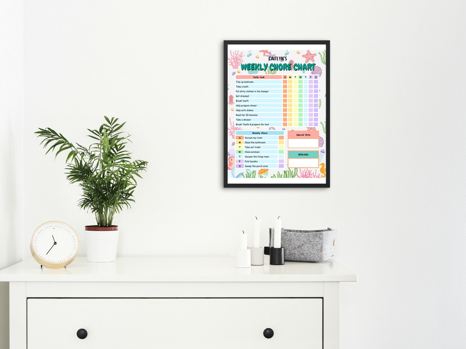 Kids Task Chart Task Chart Chore Chart Printable Editable Chore Chart ...