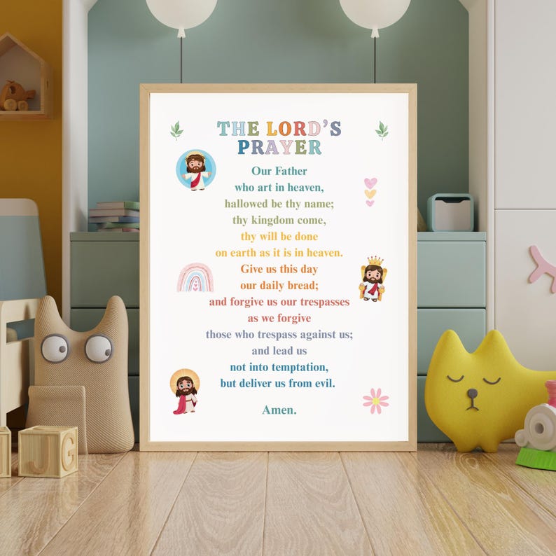 The Lord's Prayer Printable Poster, Religious Classroom Poster, Sunday ...