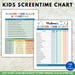 Kids Screen Time Chart, Gadget Chart for Kids, Screen Time Tracker ...
