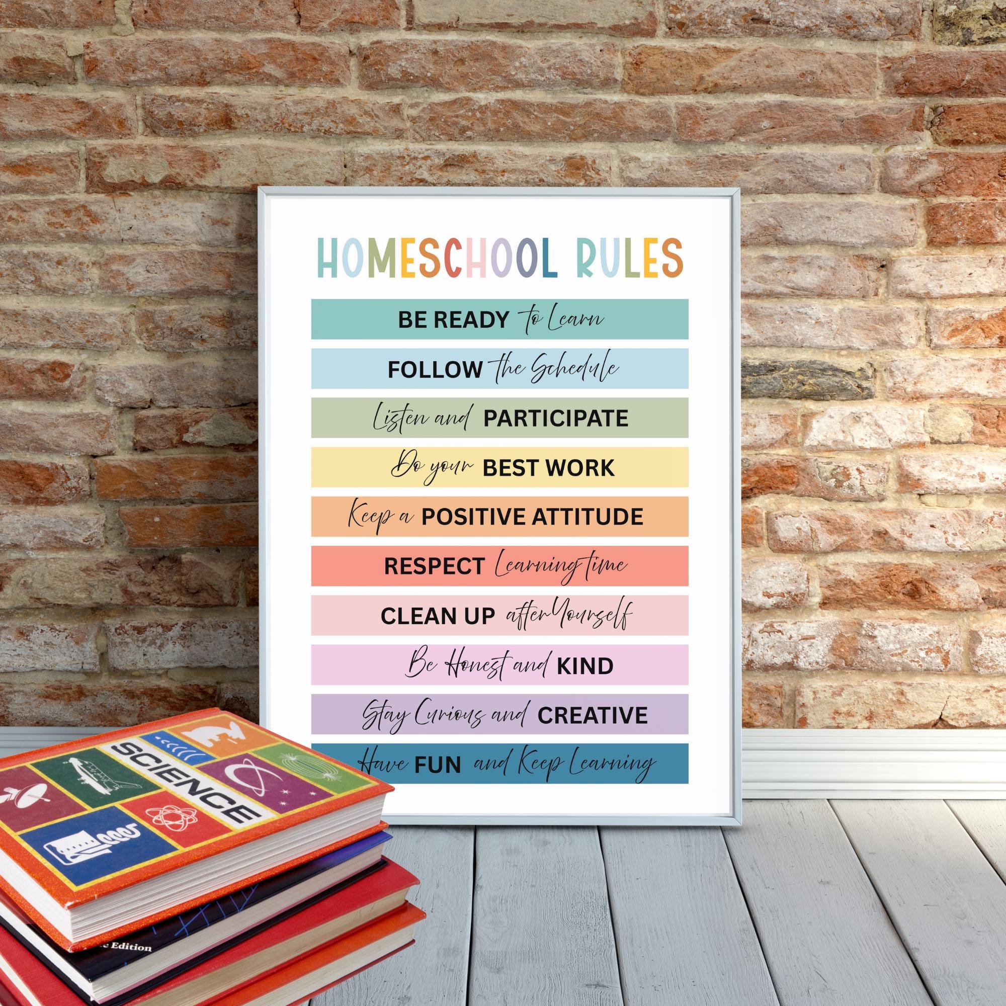 Printable Homeschool Rules Poster, Homeschool Rules for Kids ...