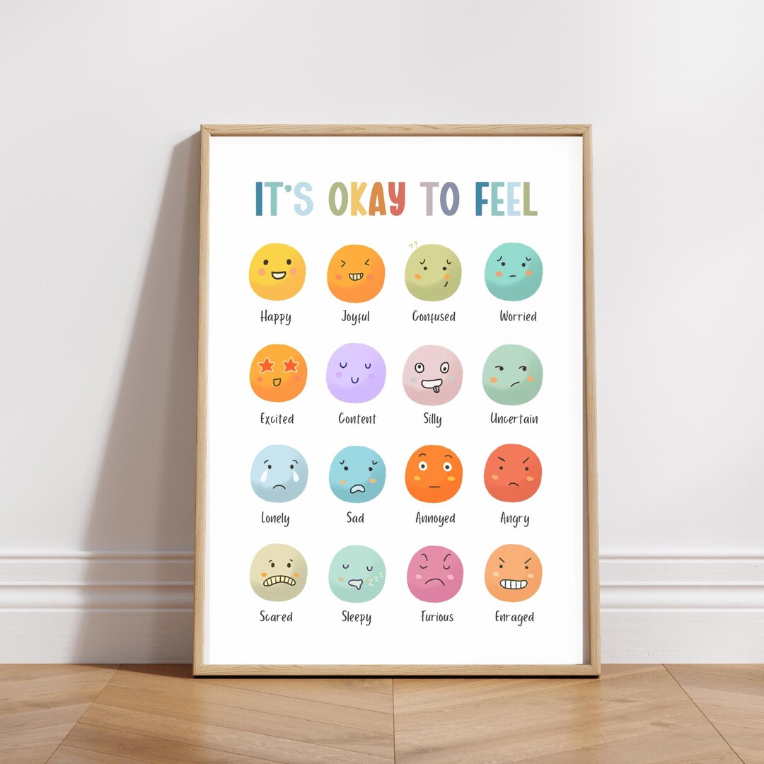 It's Okay to Feel Poster, Feelings Chart Poster, Homeschool Classroom ...