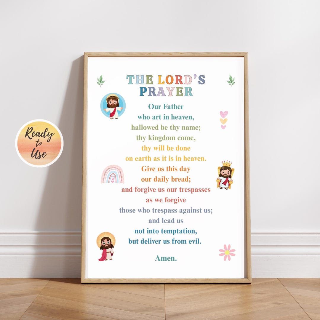 The Lord's Prayer Printable Poster, Religious Classroom Poster, Sunday ...