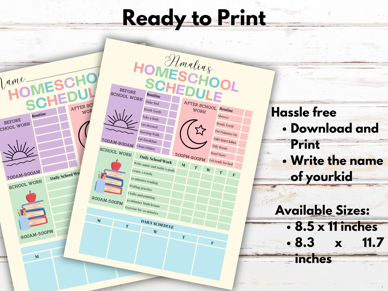 Editable Homeschool Schedule, Kids Homeschool Planner for Kids ...