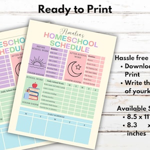 Editable Homeschool Schedule, Kids Homeschool Planner for Kids ...