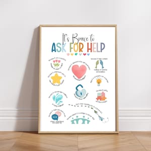 It's Okay to Ask for Help Mental Health Poster, Therapy Office Decor ...