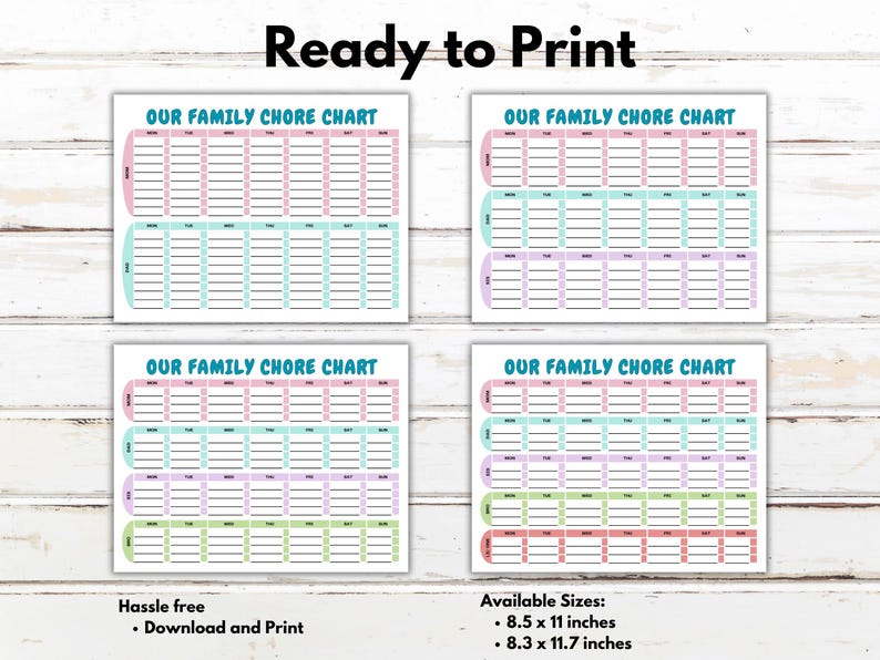 Family Chore Chart, Family Command Center, Chore Tracker for Family ...