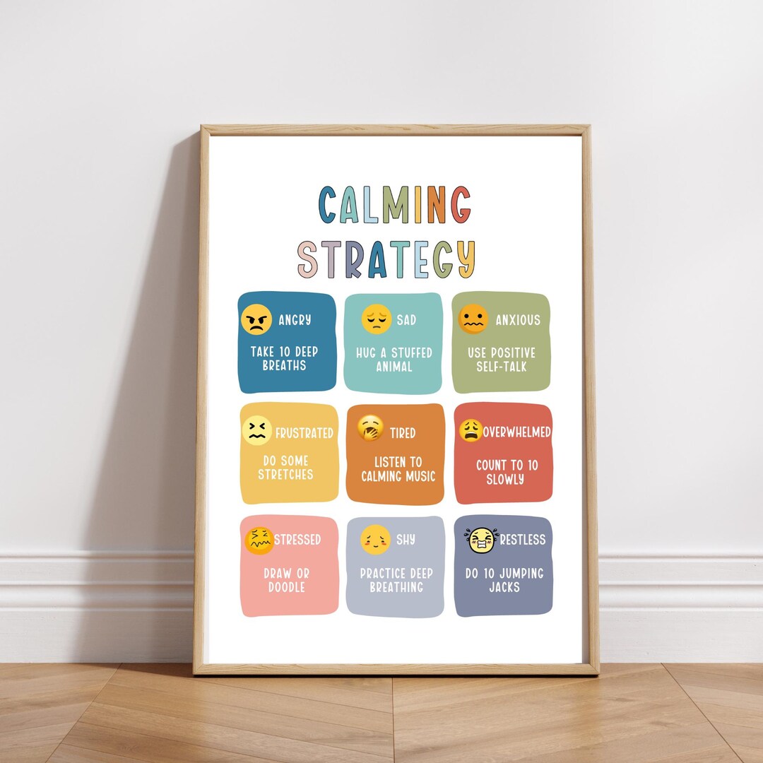 Calm Corner Poster, Calming Strategy Poster, Therapy Office Decor ...