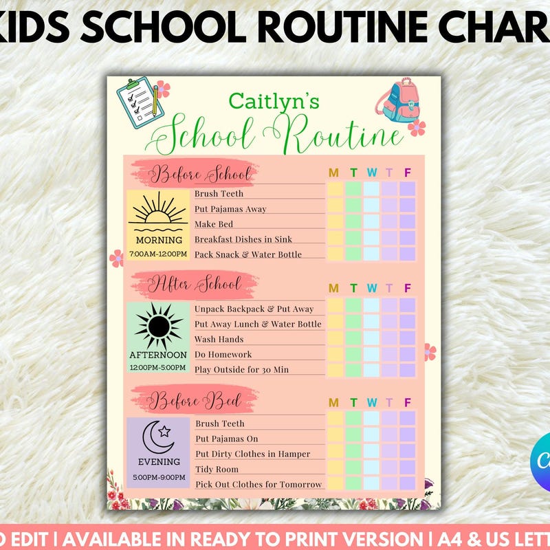 Toddler Routine Chart - Etsy