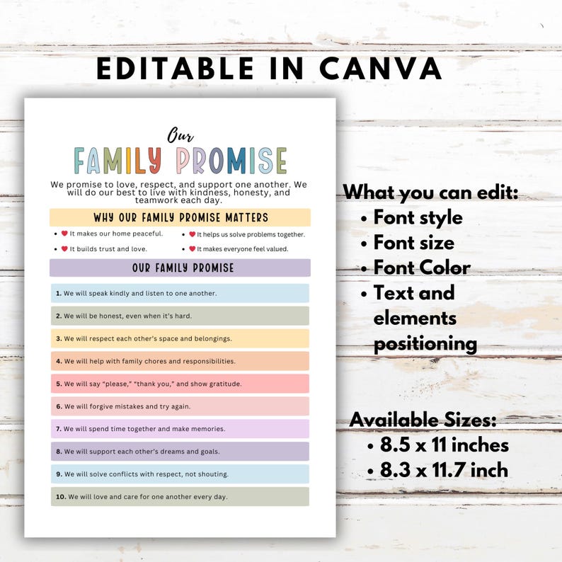Family Promise Template, Family Good Behavior Chart, Family House Rules ...