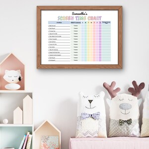 Editable Screentime Chart for Kids, Kids Screentime Tracker, Kids ...