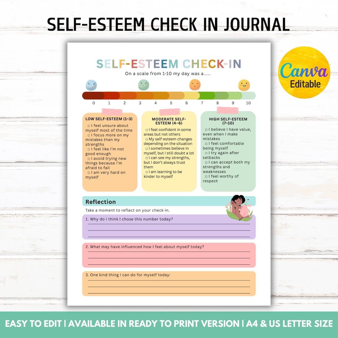 Self-esteem Journal, Self-esteem Worksheet, Child Therapy Counseling ...