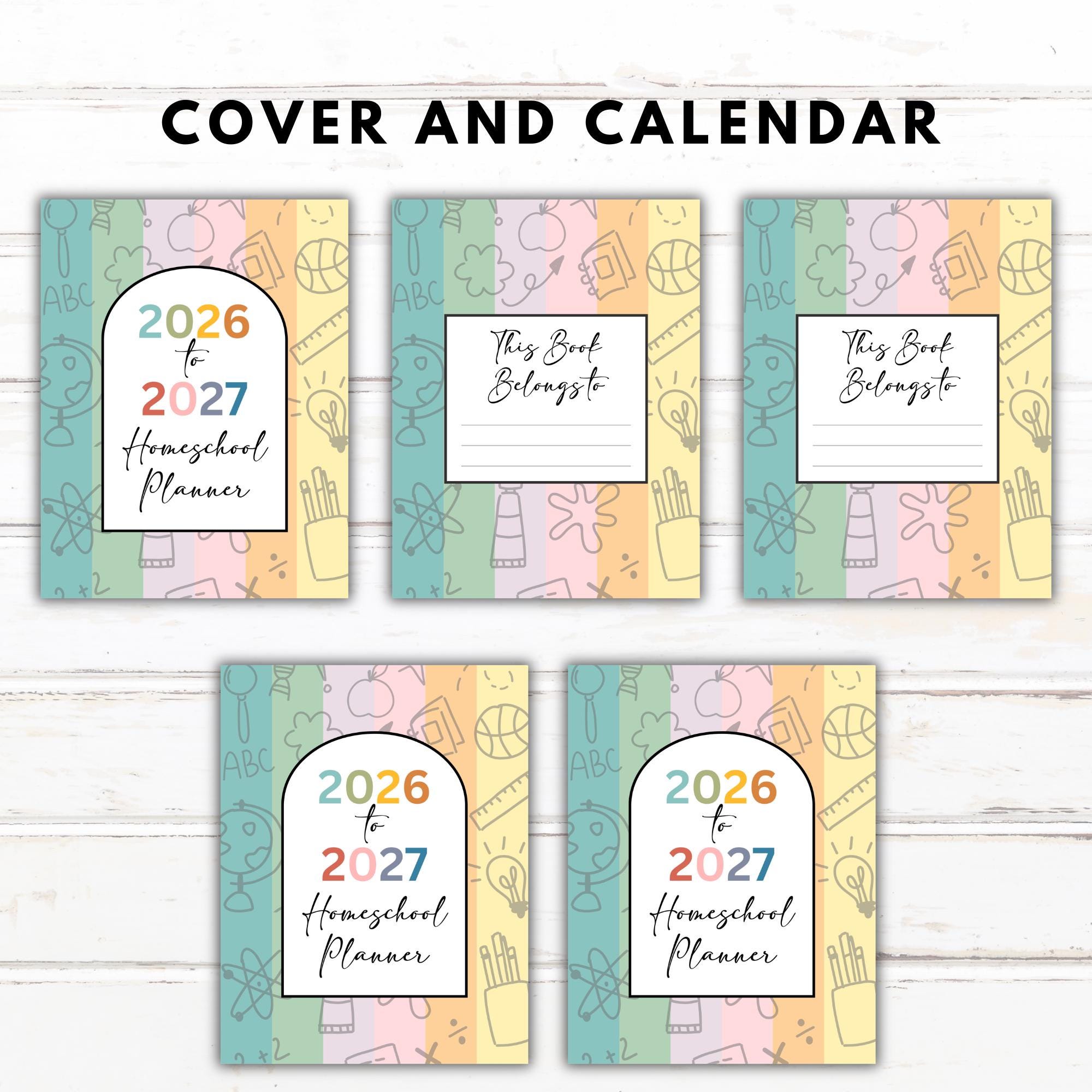 Editable Homeschool Planner 2026-2027, Printable Teacher Homeschool ...