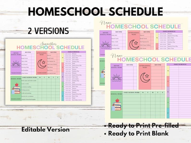 Homeschool Schedule, Homeschool Planner for Kids, Homeschool Checklist ...