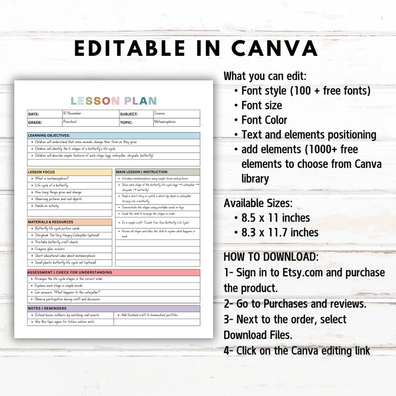 Editable Daily Homeschool Lesson Plan Template, Homeschool Planner ...