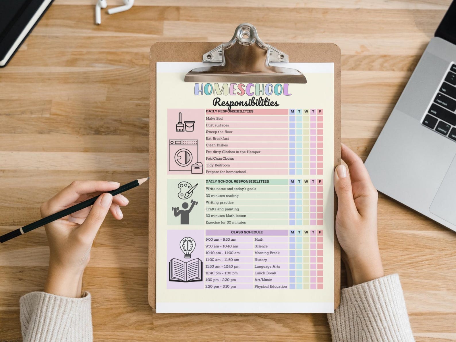 Kids Homeschool Responsibilities Chart, Kids Homeschool Chore Chart ...