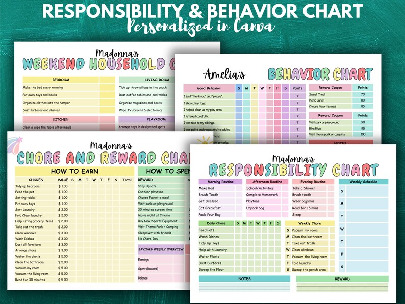 Kids Editable Daily Checklist, School Routine, Kids Planner, School ...