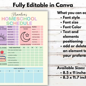 Editable Homeschool Schedule, Kids Homeschool Planner for Kids ...