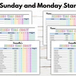 Editable Screentime Chart for Kids, Kids Screentime Tracker, Kids ...